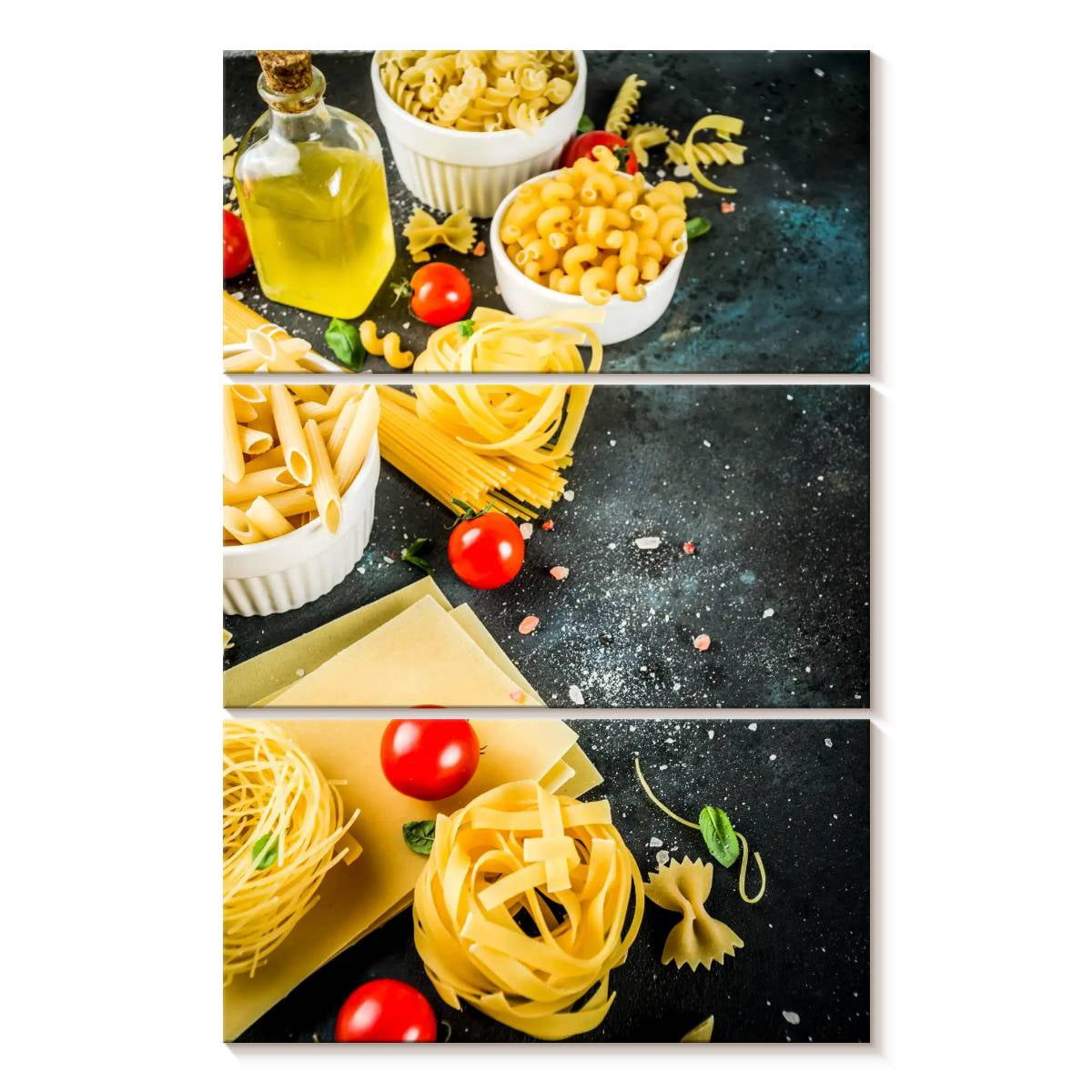 Elephant Stock Various Italian Pasta Wall Art - Vertical Multi Panel ...