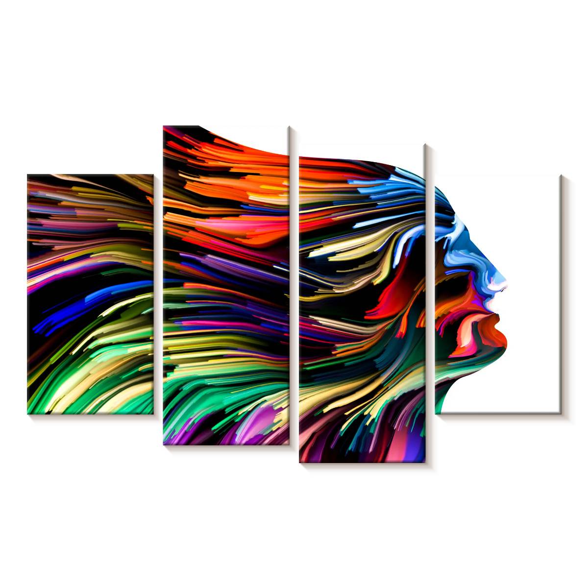 Elephant Stock Vibrant Profile Colors Wall Art - Horizontal Multi Panel ...