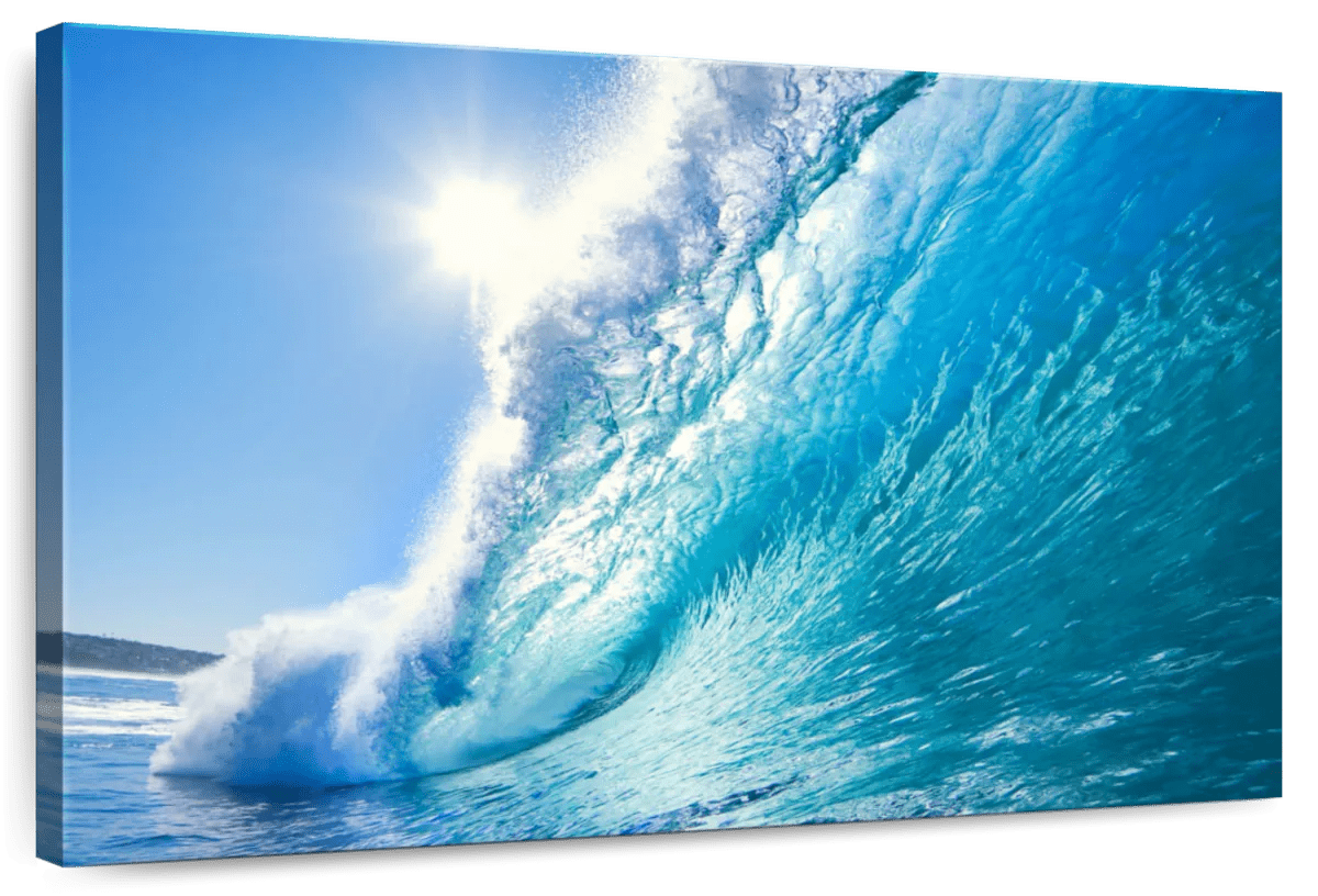 Elephant Stock Vibrant Wave Wall Art - Beach Canvas Canvas - 12" x 8 ...
