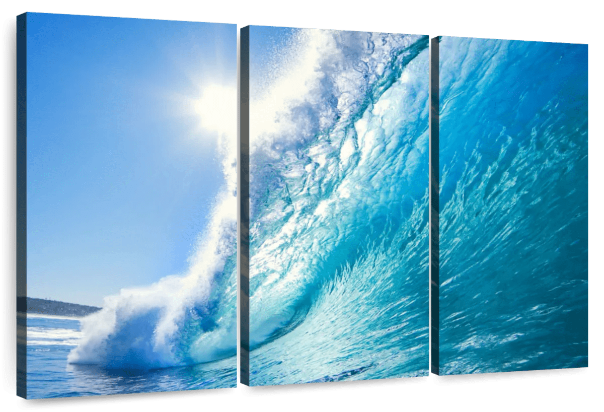 Elephant Stock Vibrant Wave Wall Art - Horizontal Multi Panel Canvas ...