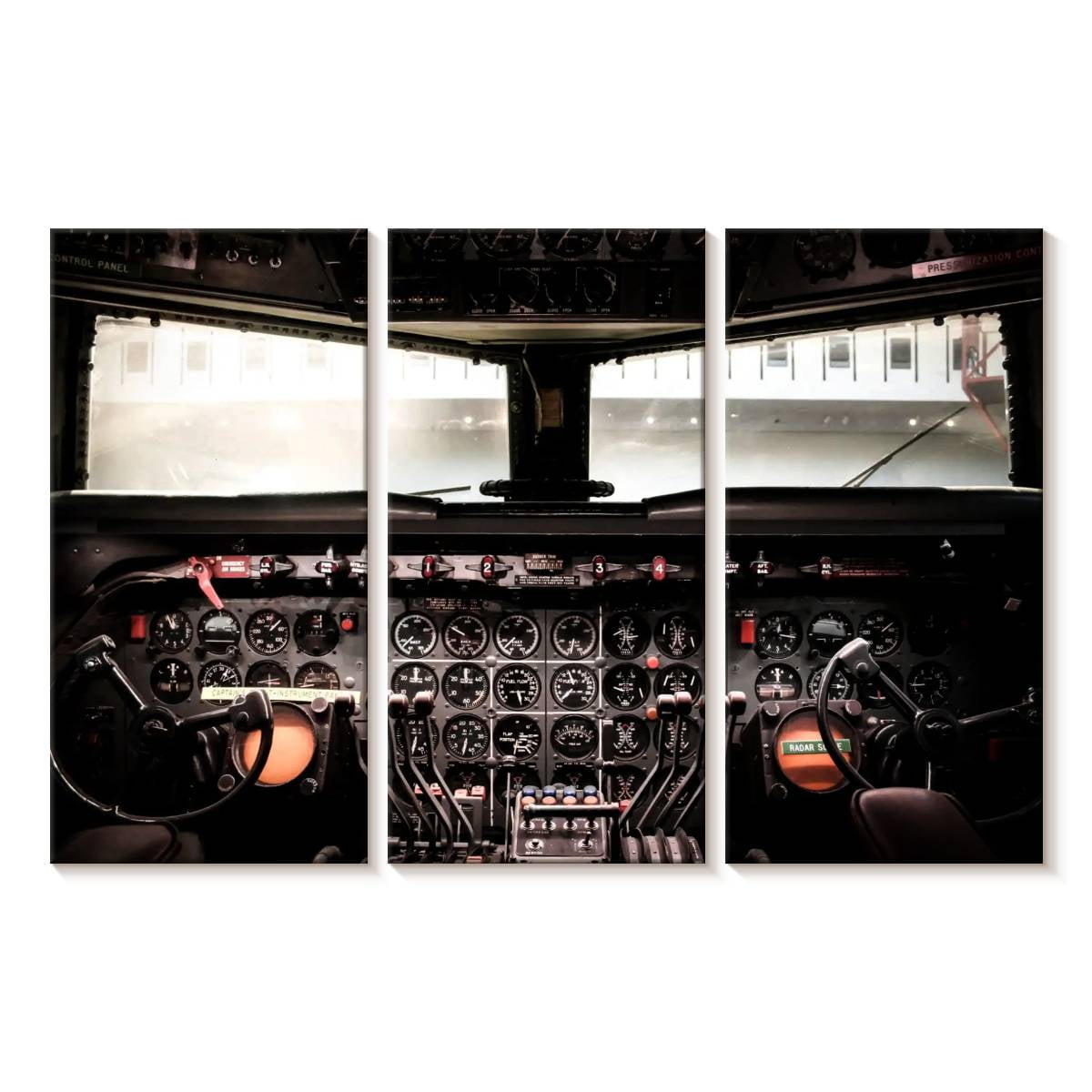 Elephant Stock Vintage Airplane Cockpit Wall Art - Horizontal Multi ...