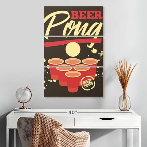 Elephant Stock - Vintage Beer Pong Wall Art - Vertical Multi Panel ...