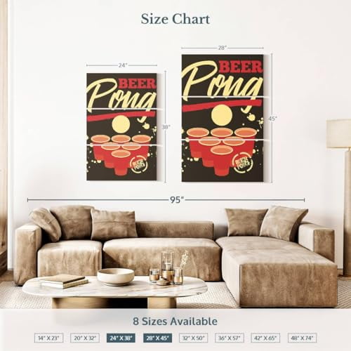 Elephant Stock - Vintage Beer Pong Wall Art - Vertical Multi Panel ...