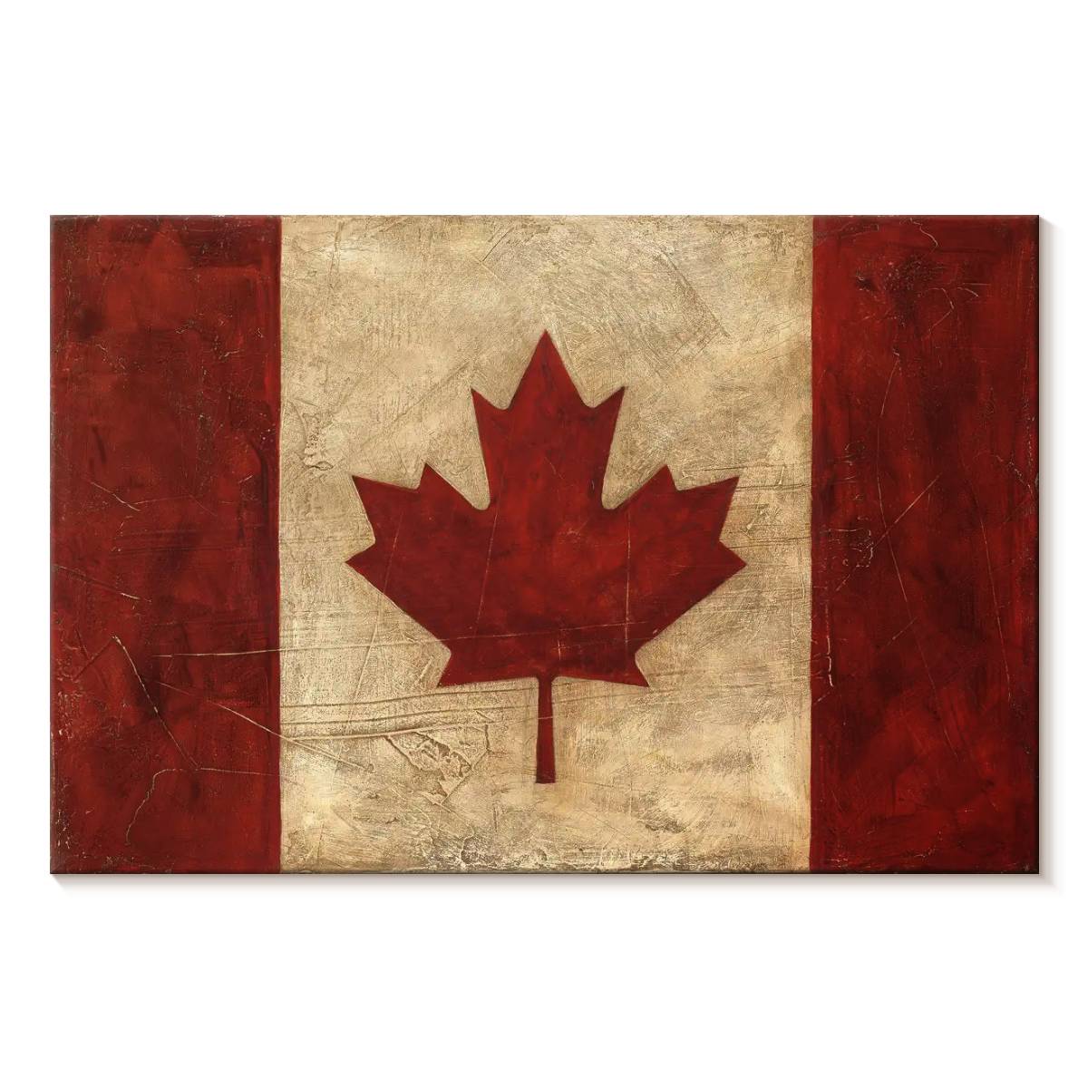 Elephant Stock Vintage Canadian Flag Wall Art - Horizontal Canvas Wall ...
