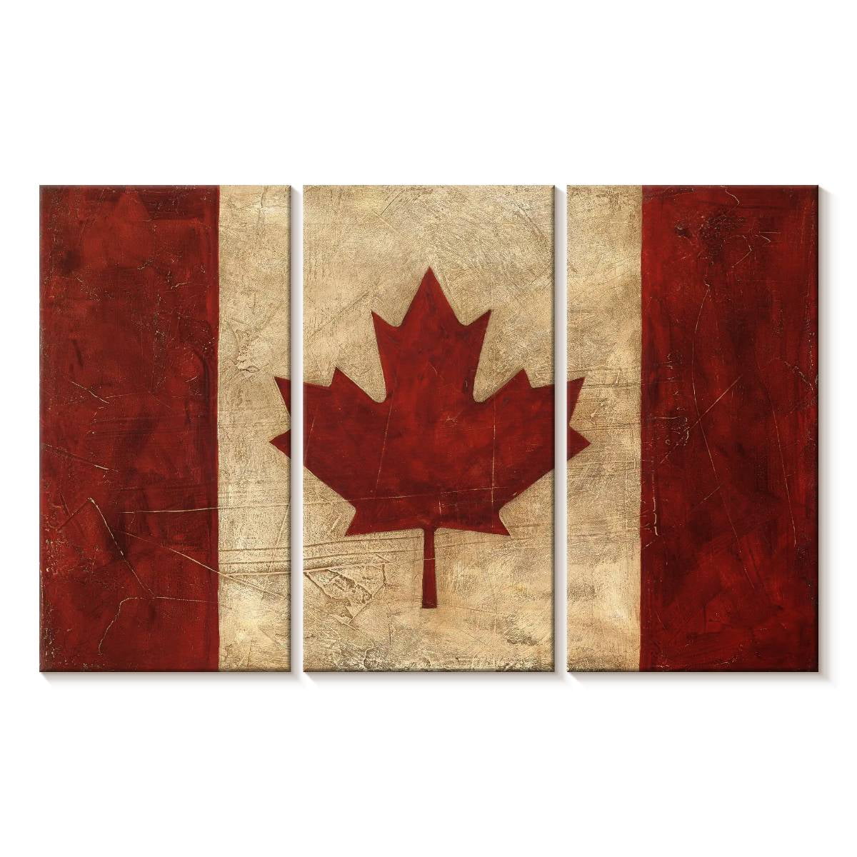 Elephant Stock Vintage Canadian Flag Wall Art - Horizontal Multi Panel ...