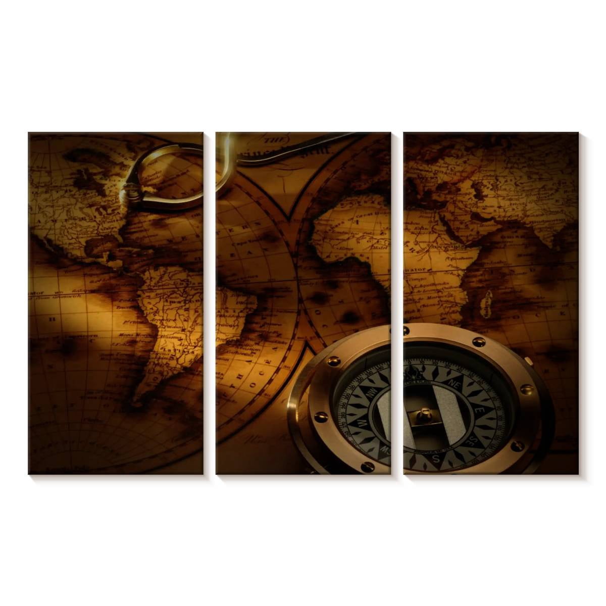 Elephant Stock Vintage Maps Wall Art - Horizontal Multi Panel Canvas ...