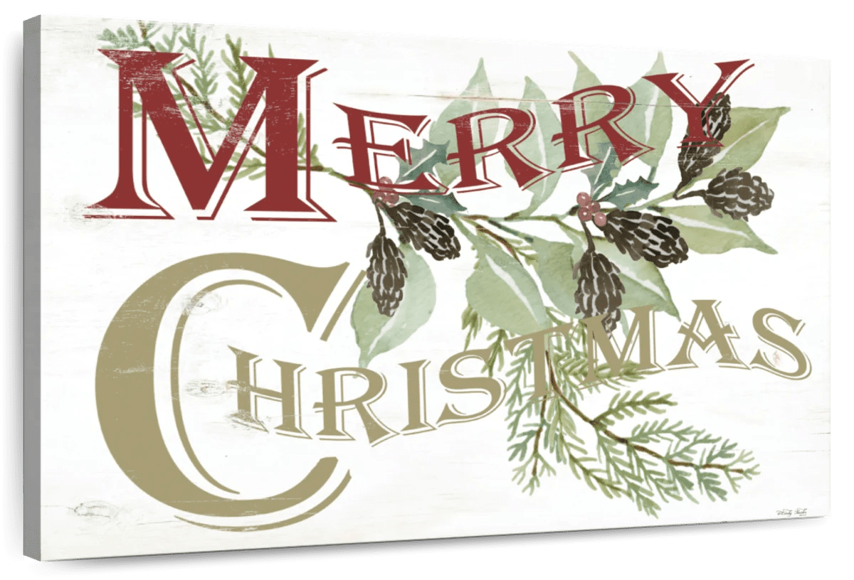 Elephant Stock Vintage Merry Christmas Wall Art - Horizontal Canvas ...