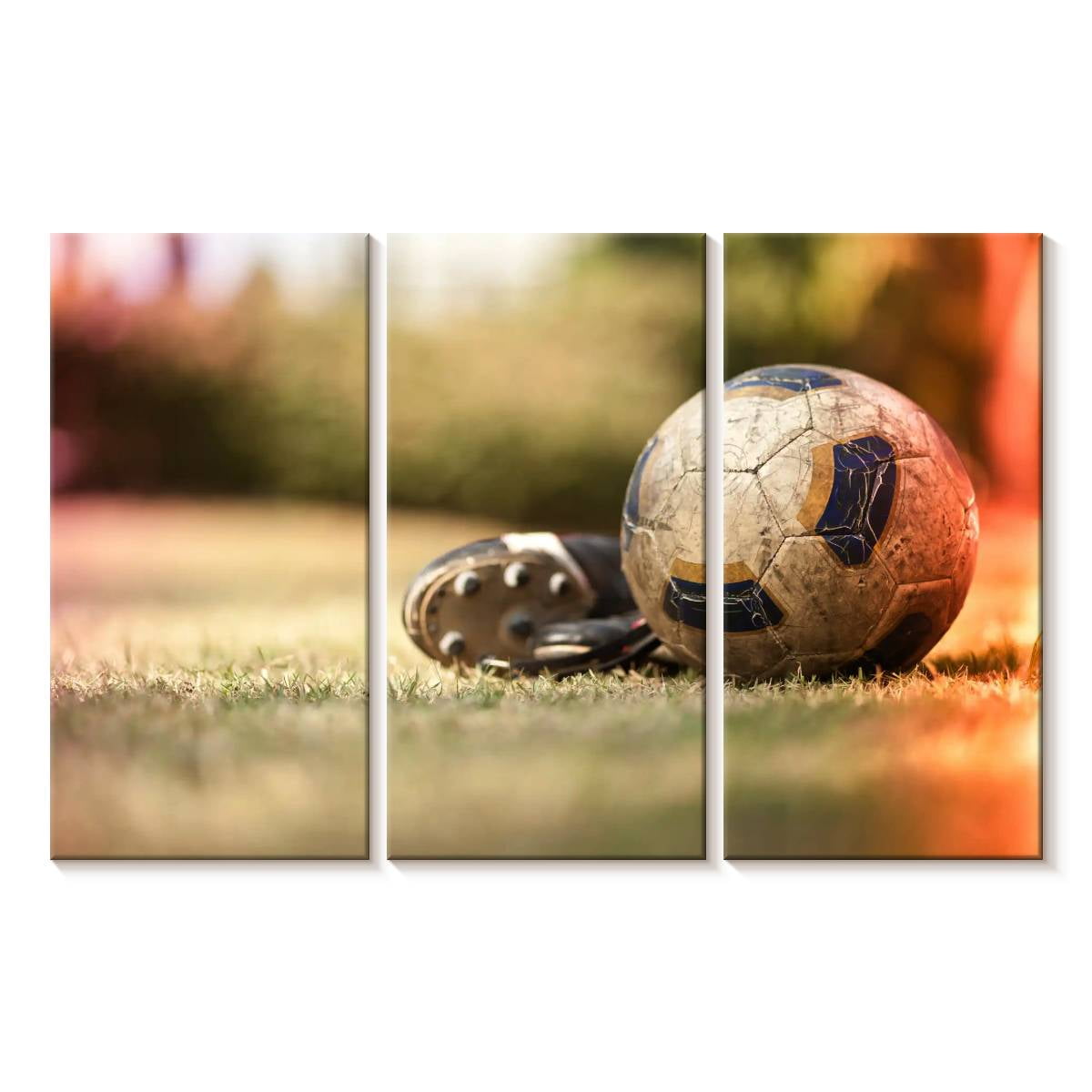 Elephant Stock Vintage Soccer Ball Wall Art - Horizontal Multi Panel ...