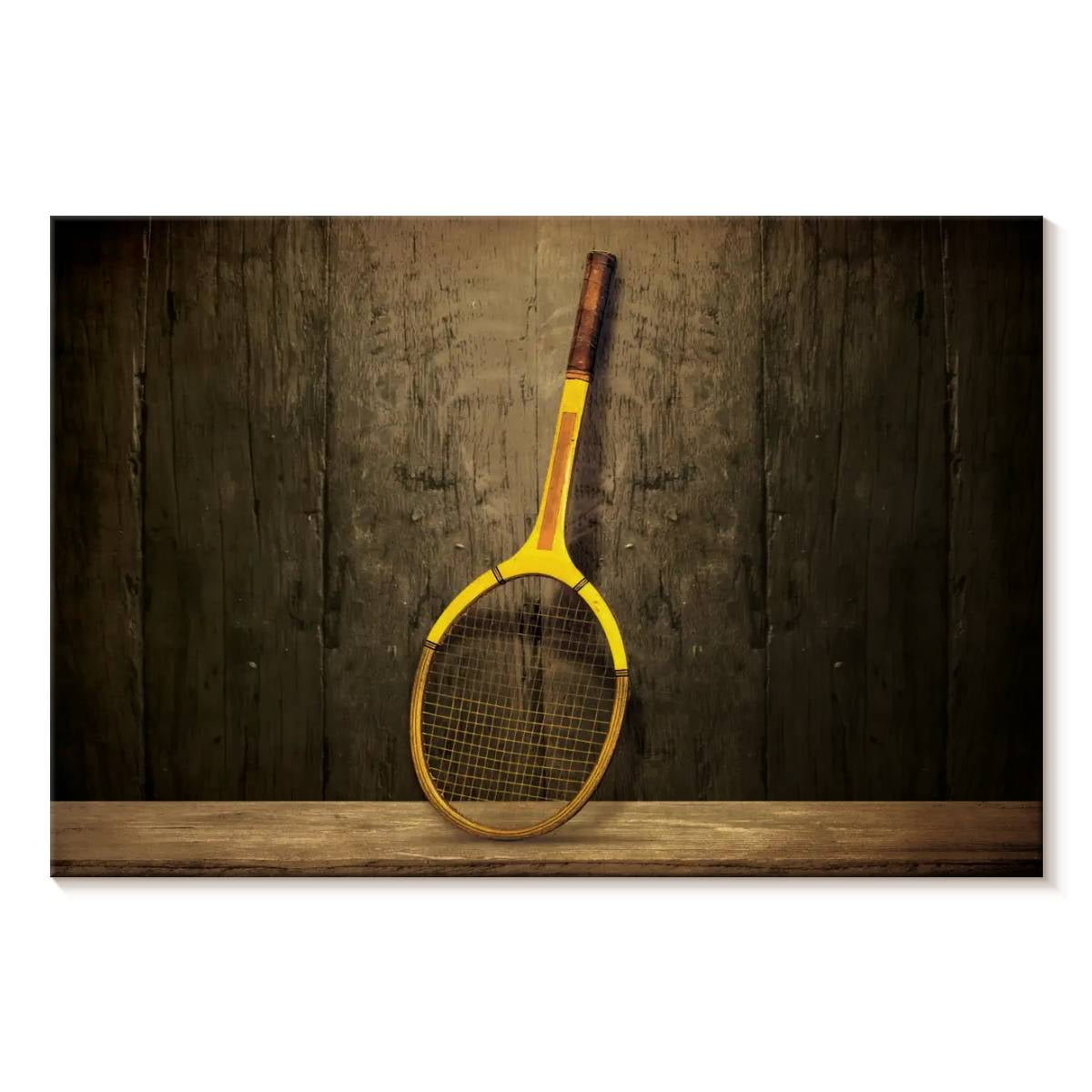 Elephant Stock Vintage Tennis Racket Wall Art - Horizontal Canvas Wall ...