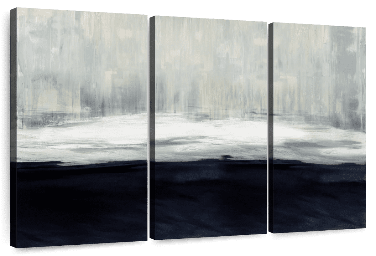 Elephant Stock White On Blue Wall Art - Horizontal Multi Panel Canvas ...