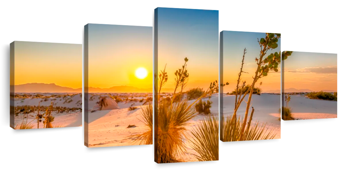Elephant Stock White Sands Sunset Wall Art - Horizontal Multi Panel ...