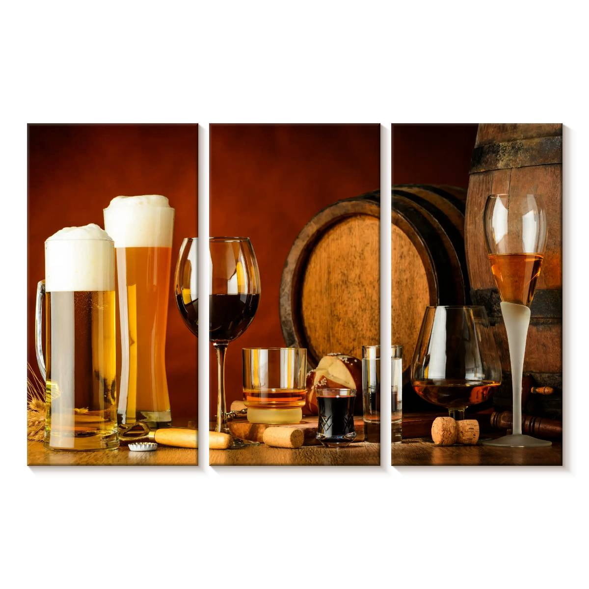 Elephant Stock Wine And Beer Drinks Wall Art - Horizontal Multi Panel ...