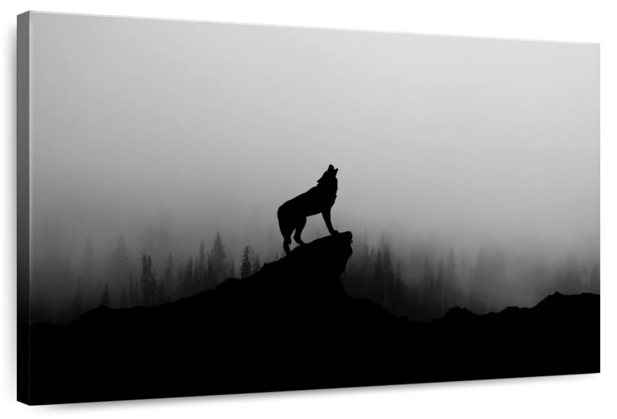 Elephant Stock Wolf Silhouette Wall Art - Horizontal Canvas Wall Art ...