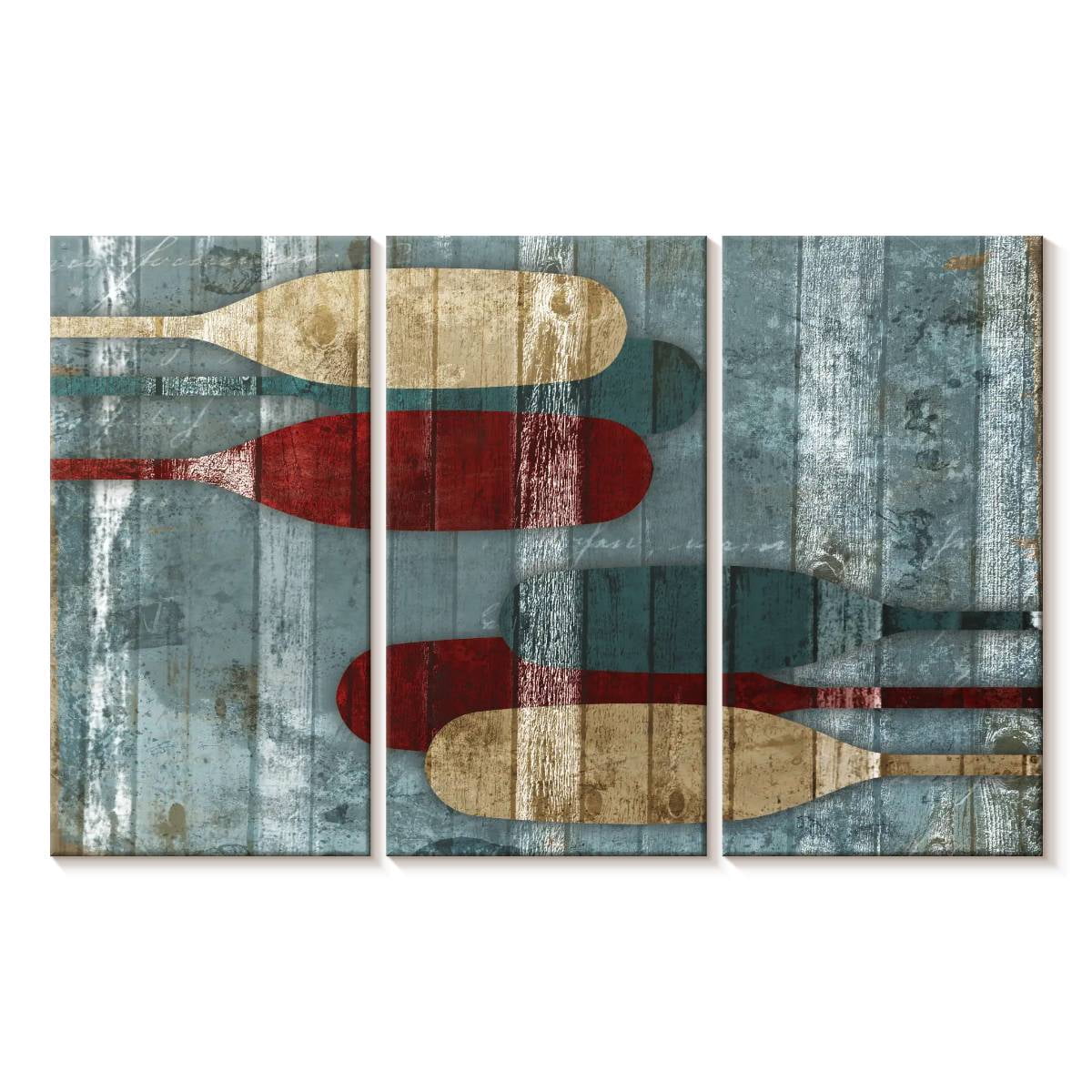 Elephant Stock Wooden Oars Wall Art - Horizontal Multi Panel Canvas ...