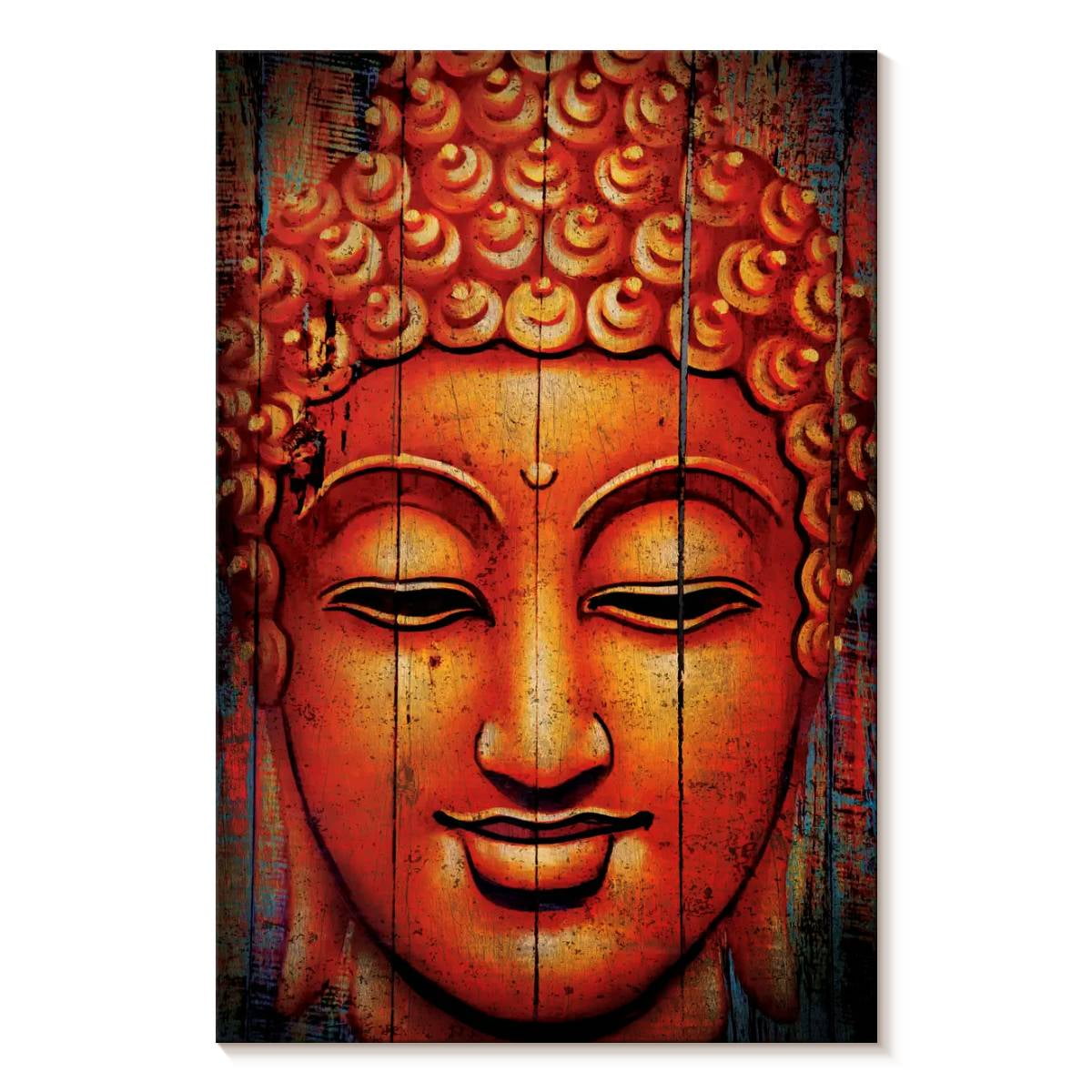 Elephant Stock Wooden Plank Buddha Wall Art - Vertical Canvas Wall Art - Living Room Wall Decor ...