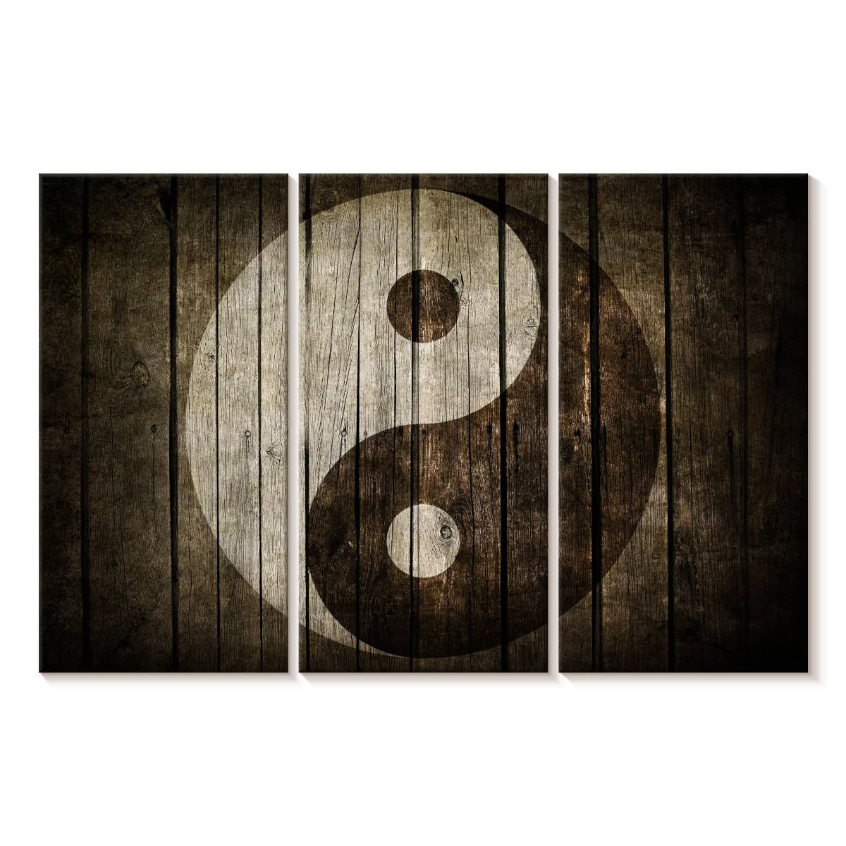 Elephant Stock Wooden Yin Yang Wall Art - Horizontal Multi Panel Canvas ...