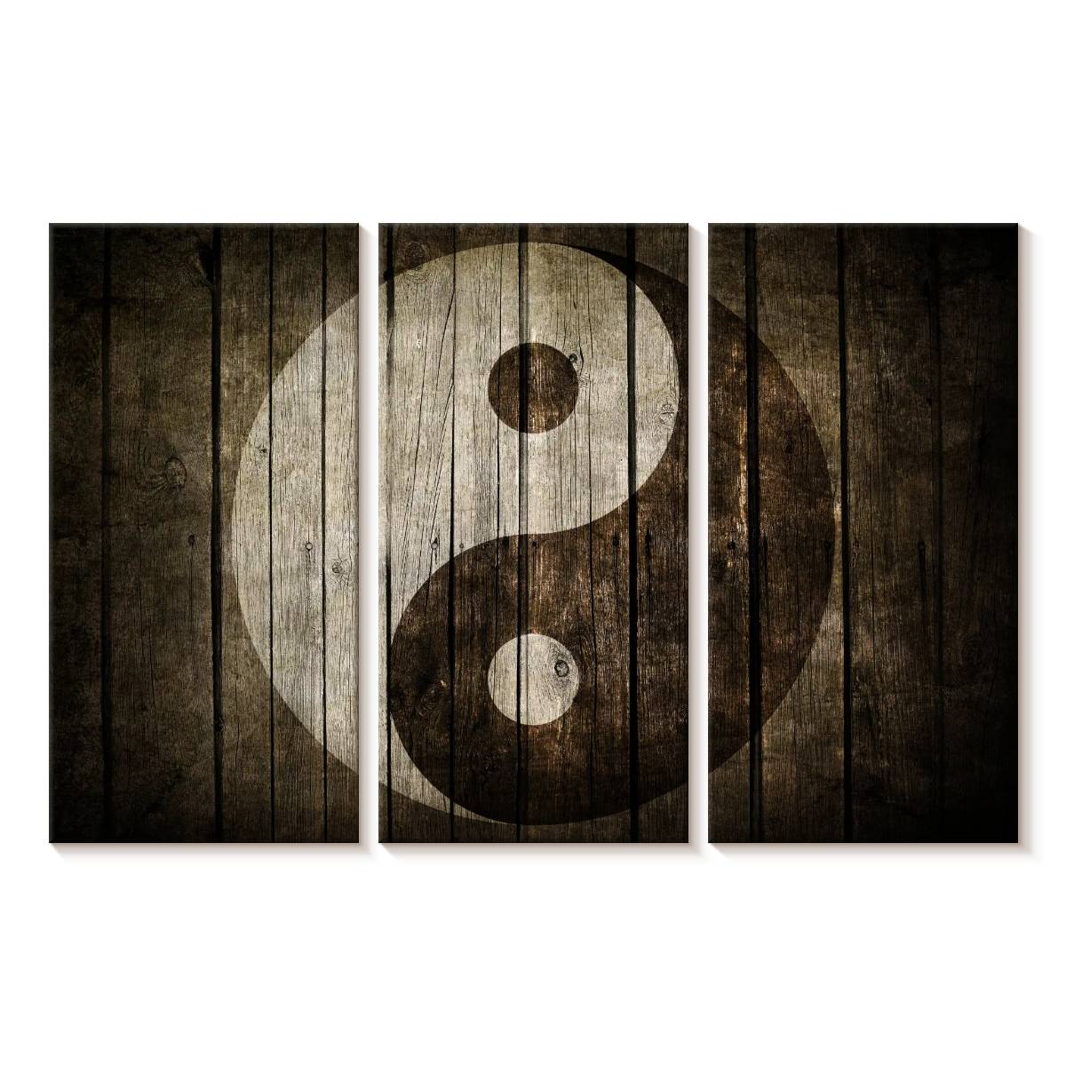 Elephant Stock Wooden Yin Yang Wall Art - Horizontal Multi Panel Canvas ...