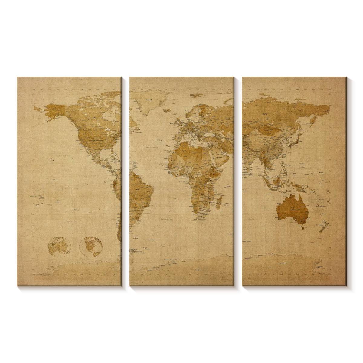 Elephant Stock World Map Antique Style I Wall Art - Horizontal Multi ...
