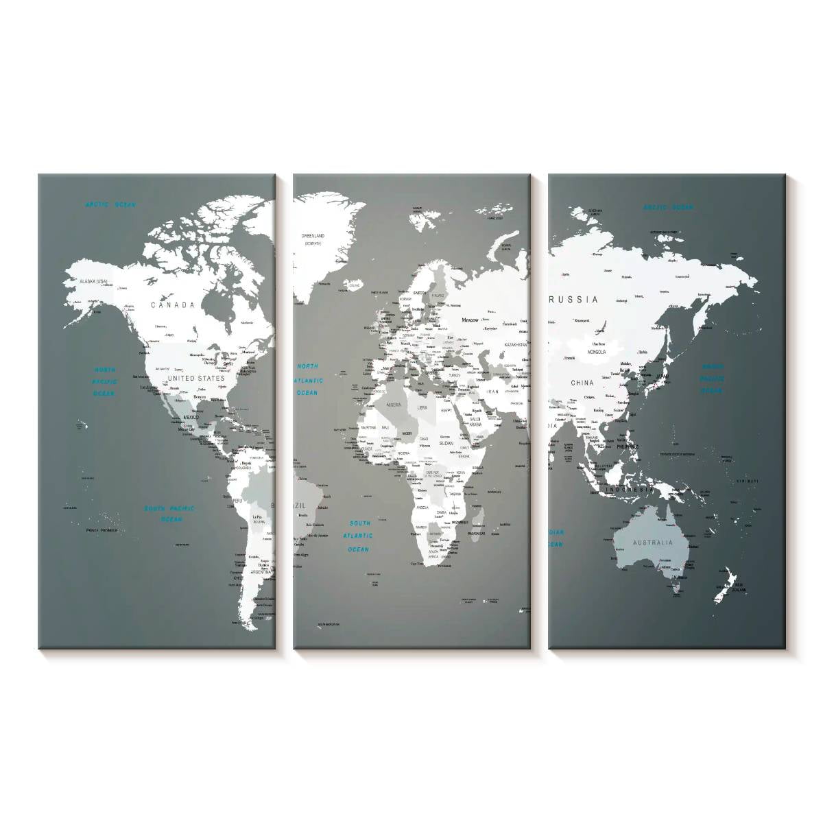 Elephant Stock World Map Masterpiece Iii Wall Art - Horizontal Multi ...