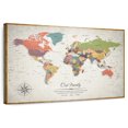 Elephant Stock World Travel Map Push Pin Ii Wall Art - Map Canvas ...