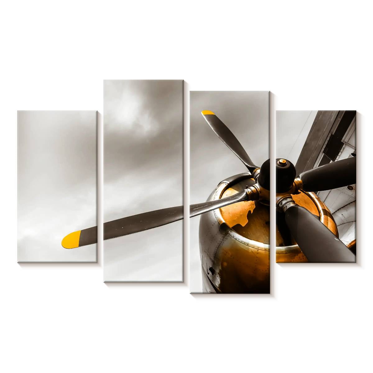 Elephant Stock Yellow Propeller Airplane Wall Art - Horizontal Multi ...