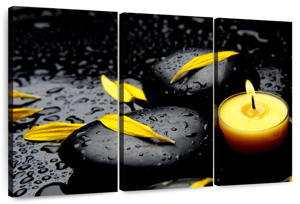 Elephant Stock Zen Dewy Candle Wall Art - Horizontal Multi Panel Canvas ...