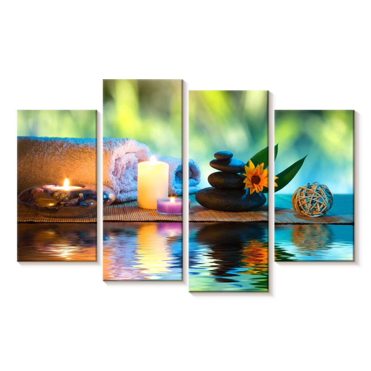 Elephant Stock Zen Spa Candles Wall Art - Horizontal Multi Panel Canvas ...