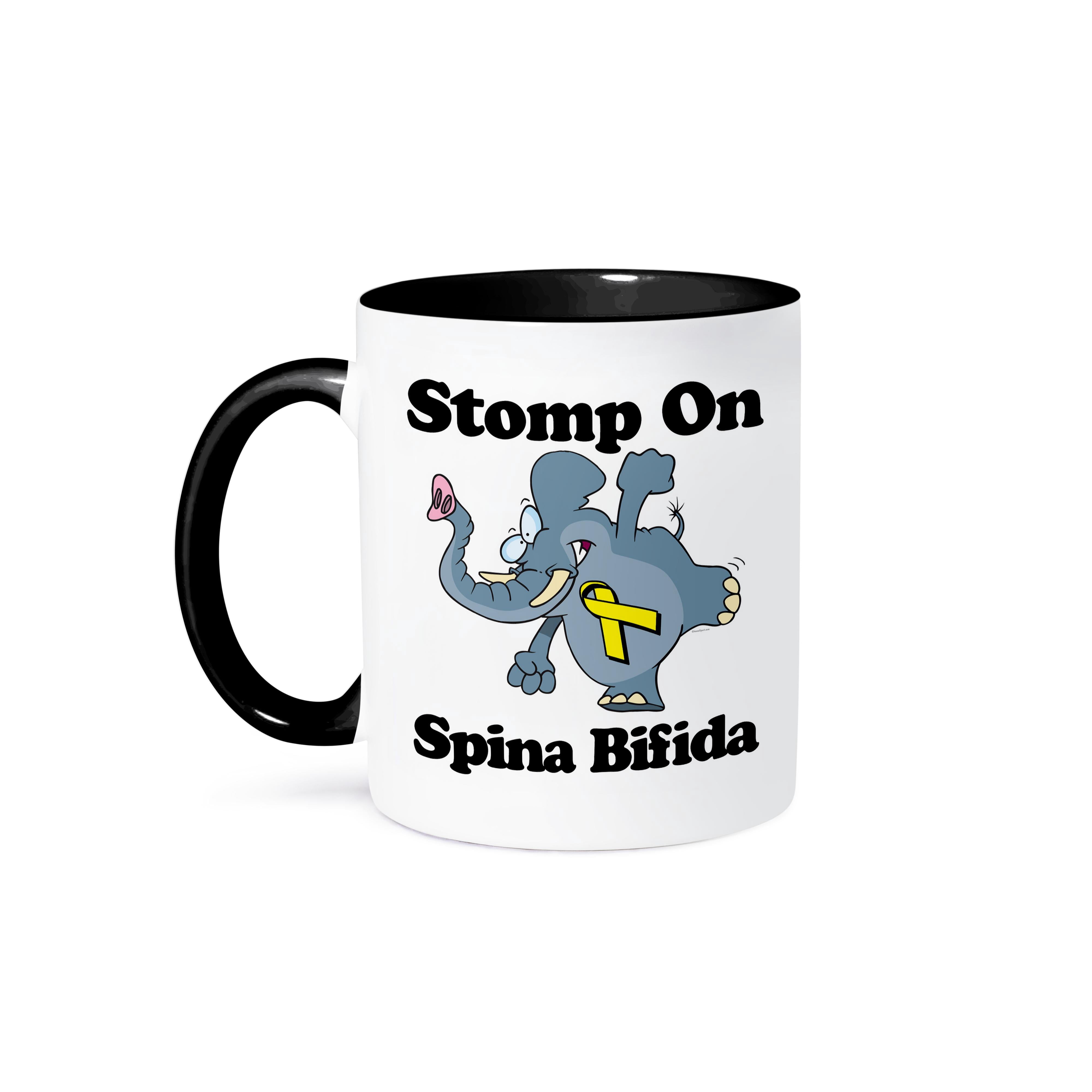 Elephant Stomp On Spina Bifida Awareness Ribbon Cause Design, 15oz Two ...
