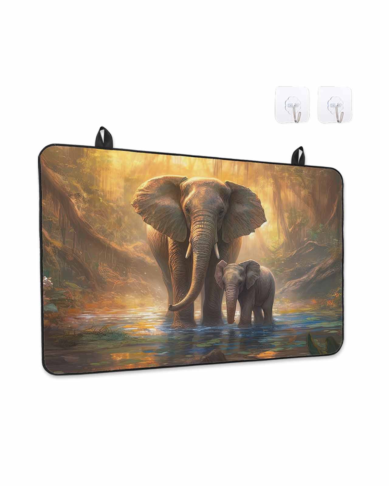 Elephant Stove Top Covers for Electric Stove, 28'x20'' Animal Forest ...
