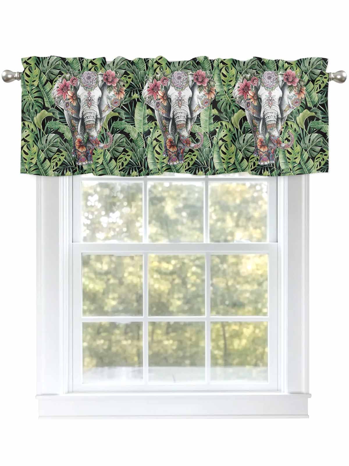 Elephant Summer Watercolor Tropical Plants Palm Leaves Ethnic Style ...