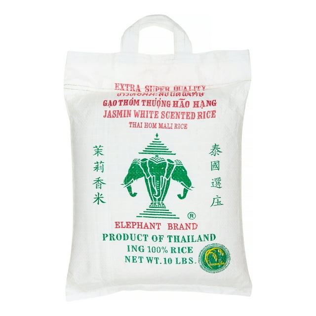 Elephant Brand Thai Jasmine White Scented Rice, 10 Pound - Walmart.com