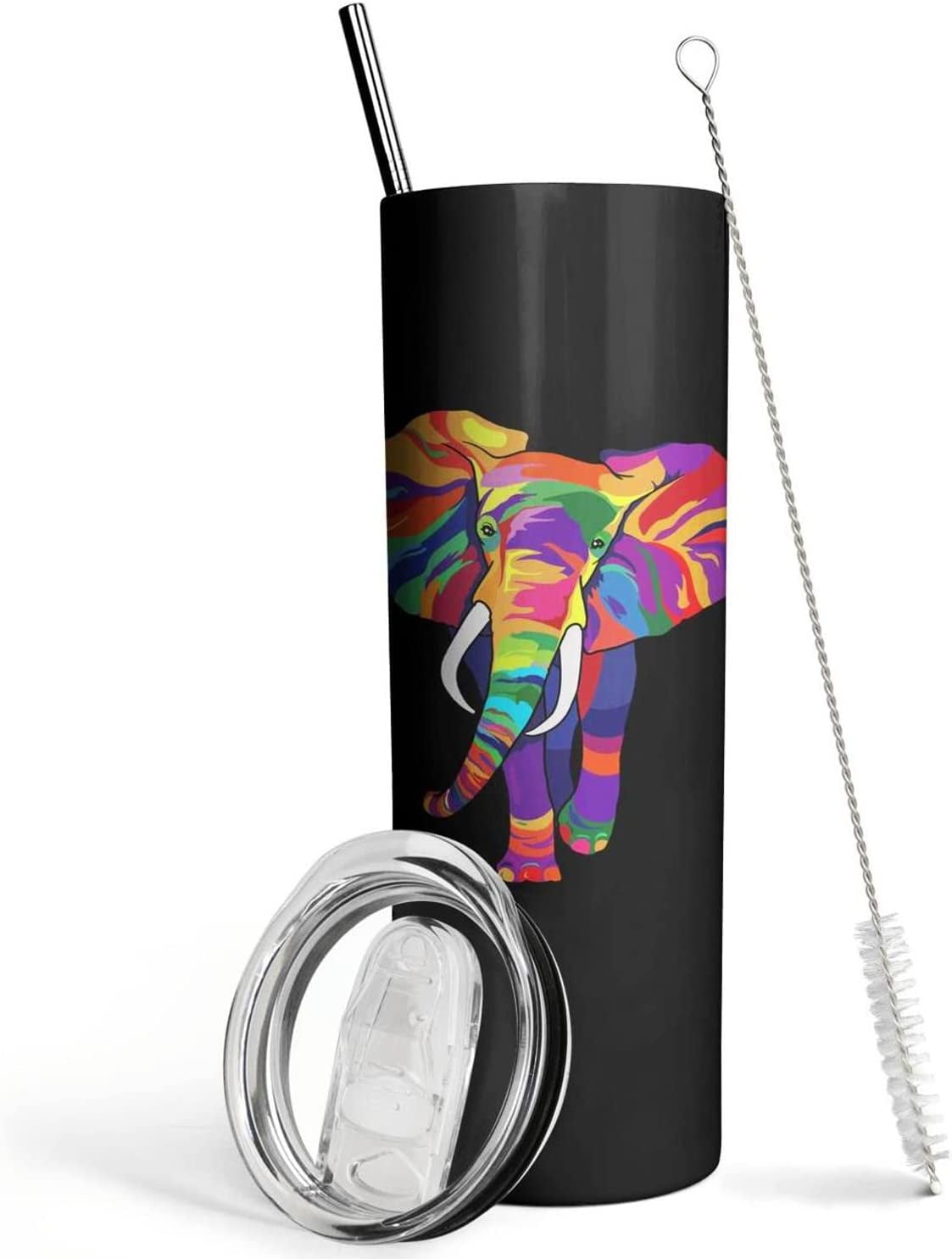 Elephant Tumbler with Lid and Straw- Elephant Gifts for Women, Men ...