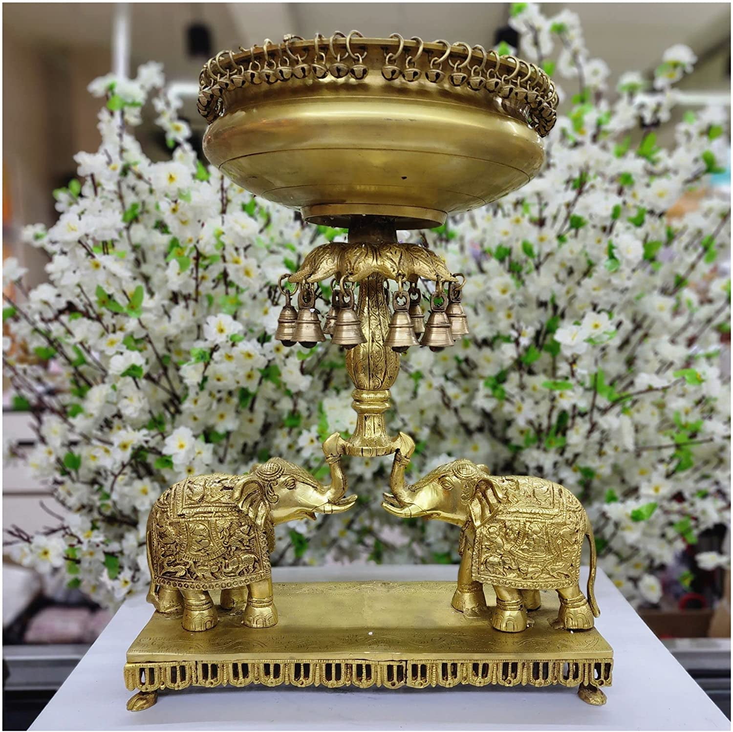 Elephant Urli with Bells in Brass Home Decor Gift Decorative Urli Home ...