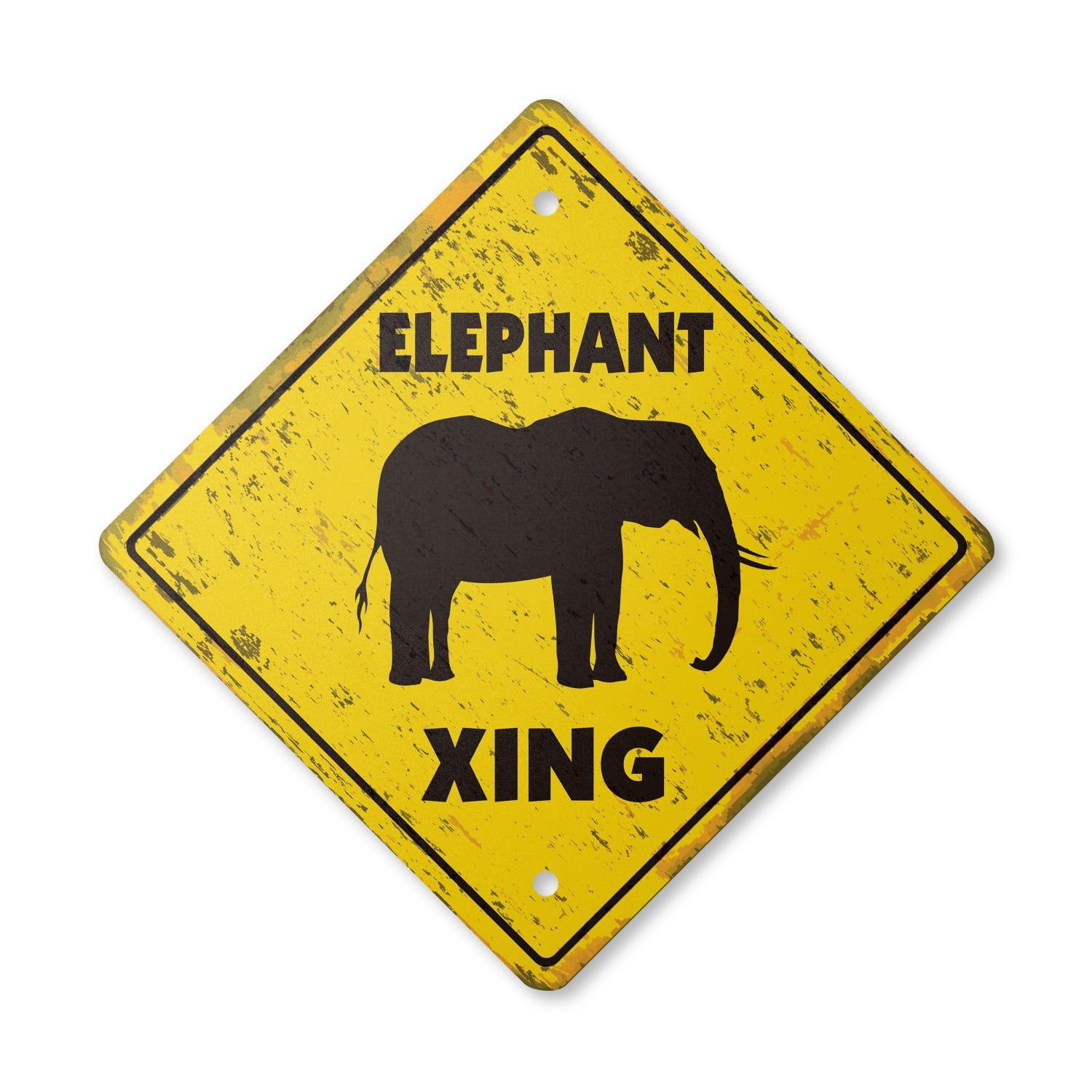 Elephant Vintage Crossing Sign Zone Xing | Indoor/Outdoor Plastic | 14 ...