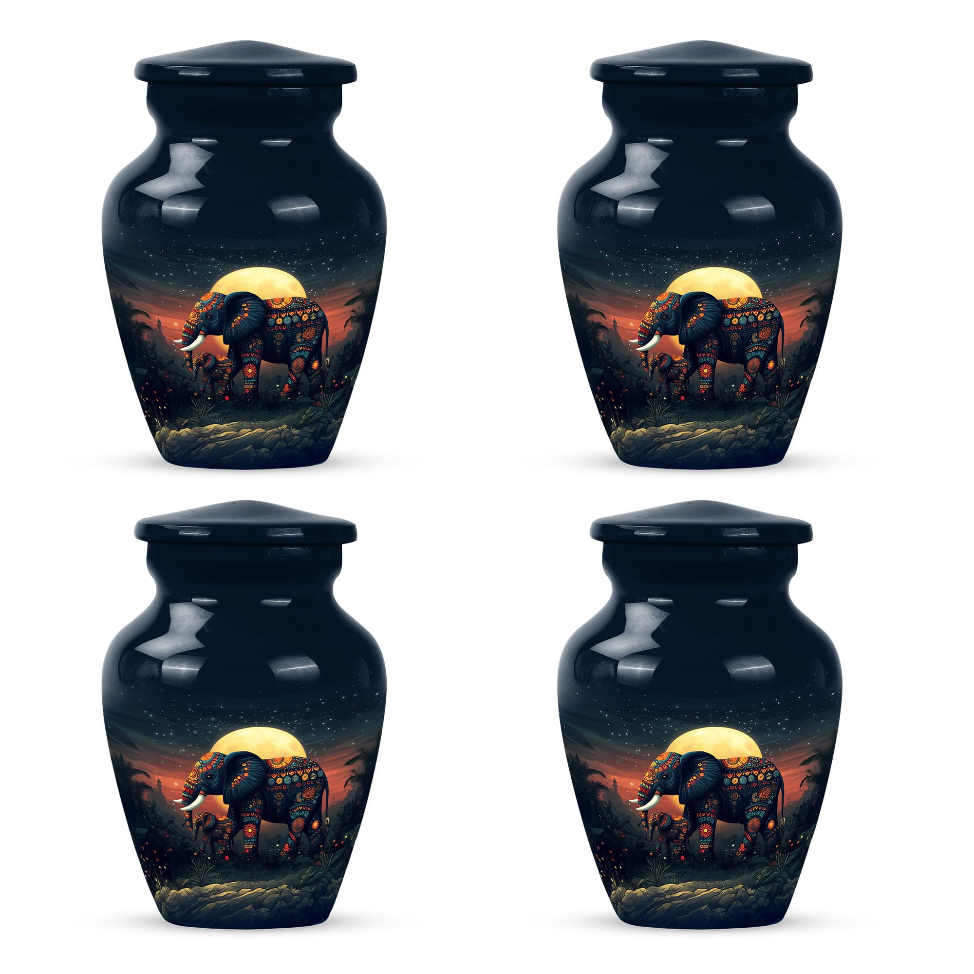 Elephant Walk In Night Small Urns For Human Ashes Adult Man & Women ...