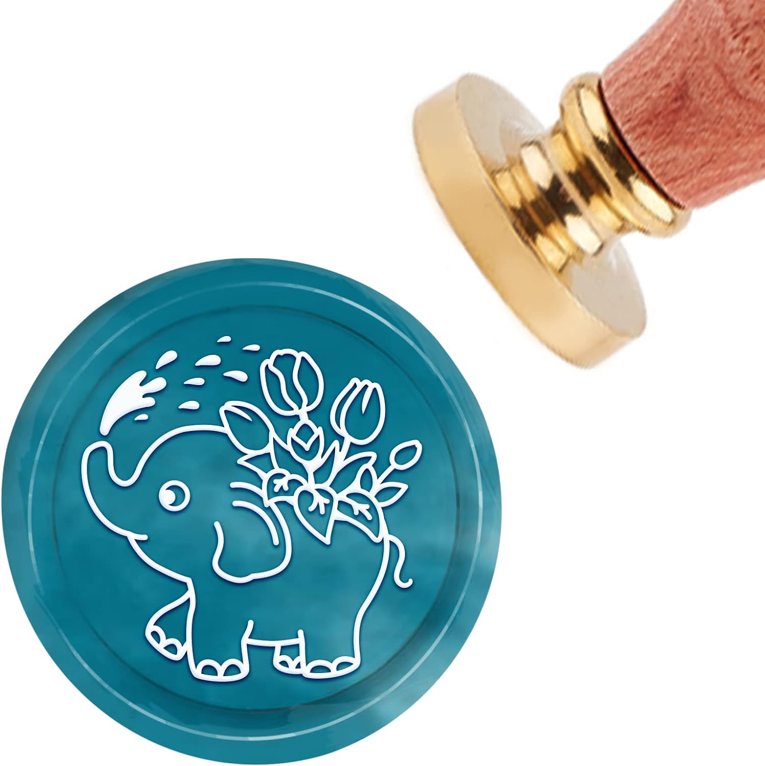 Elephant Wax Seal Stamp Flower Vintage Sealing Wax Stamps 30mm Retro ...