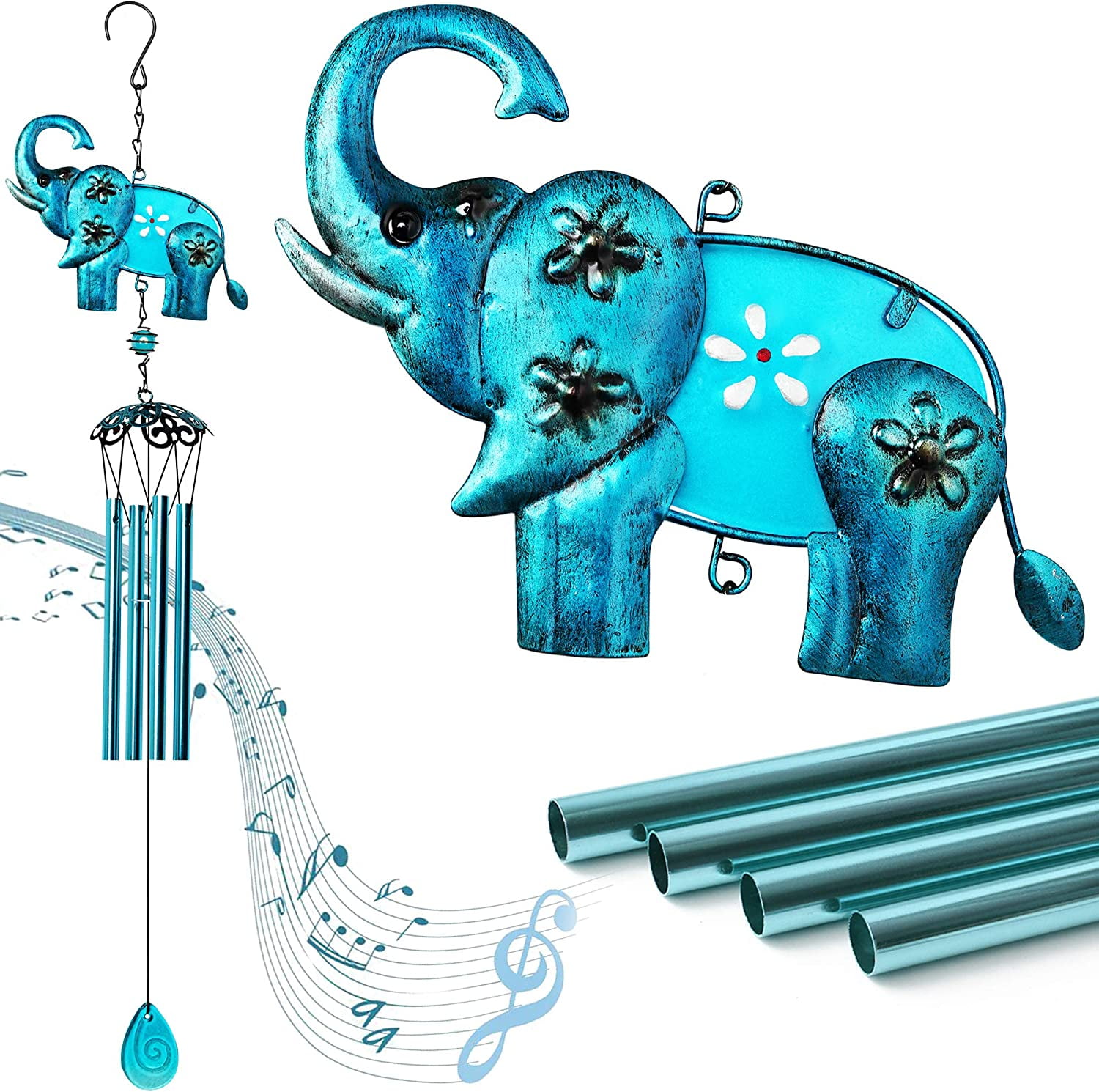 Elephant Wind Chimes, Wind Chimes for Outside, Indoor Outdoor Metal ...