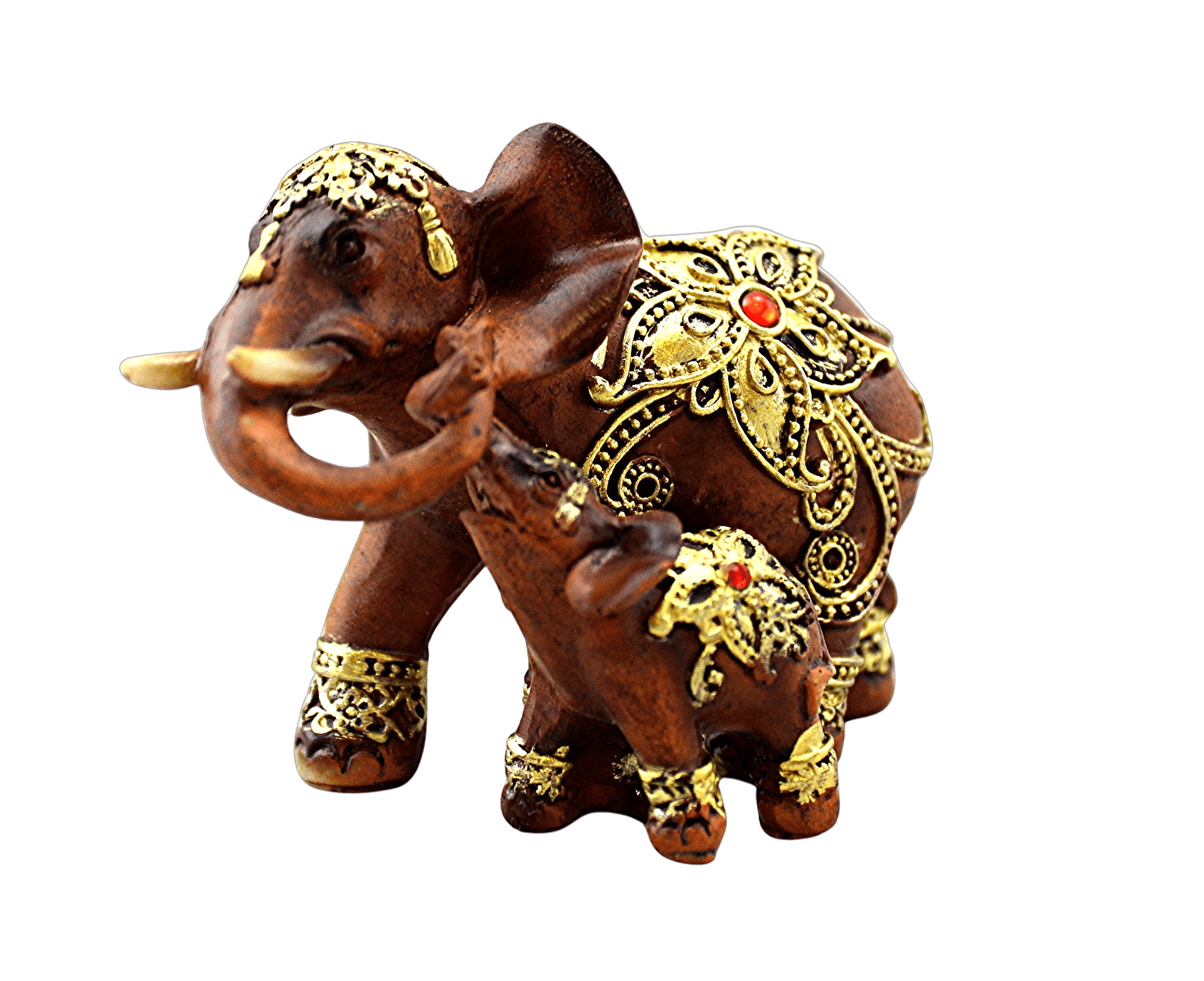 Elephant and Baby Figurine Statue Feng Shui Lucky Sculpture Wealth ...