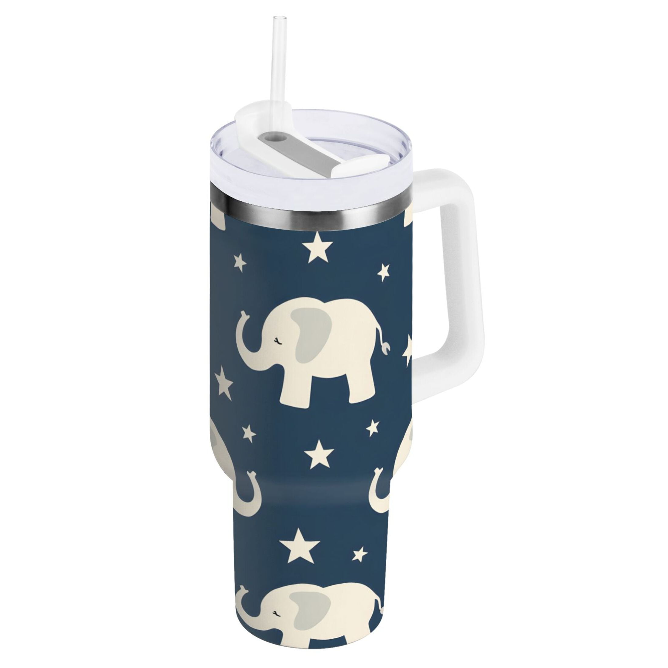 Elephant and Stars 30 oz Tumbler with Handle and Straw Lid Vacuum ...