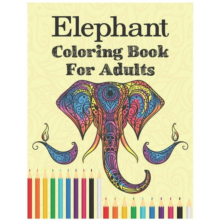 anti stress coloring pages elephants