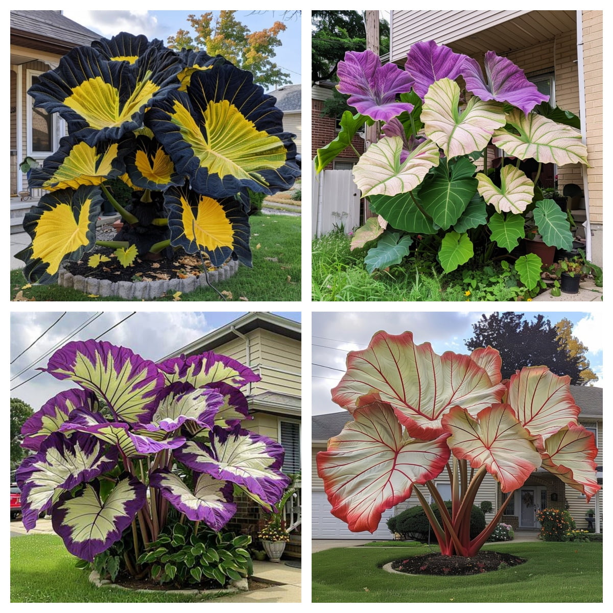 Elephant ear bulbs, cold-resistant large-leaf plants, tropical garden ...