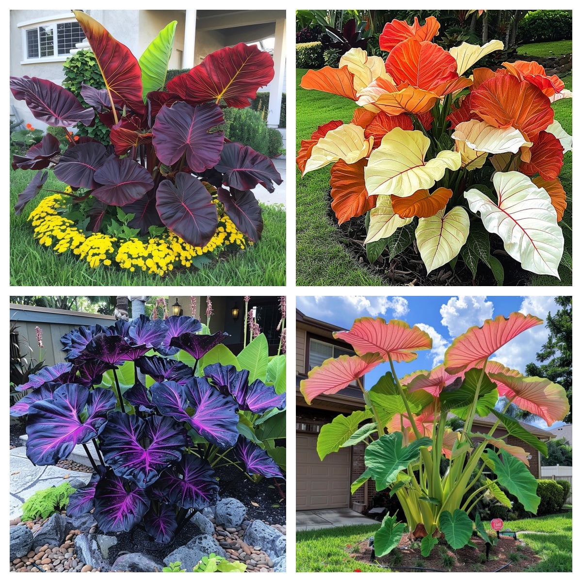 Elephant ear bulbs, cold-resistant large-leaf plants, tropical garden ...