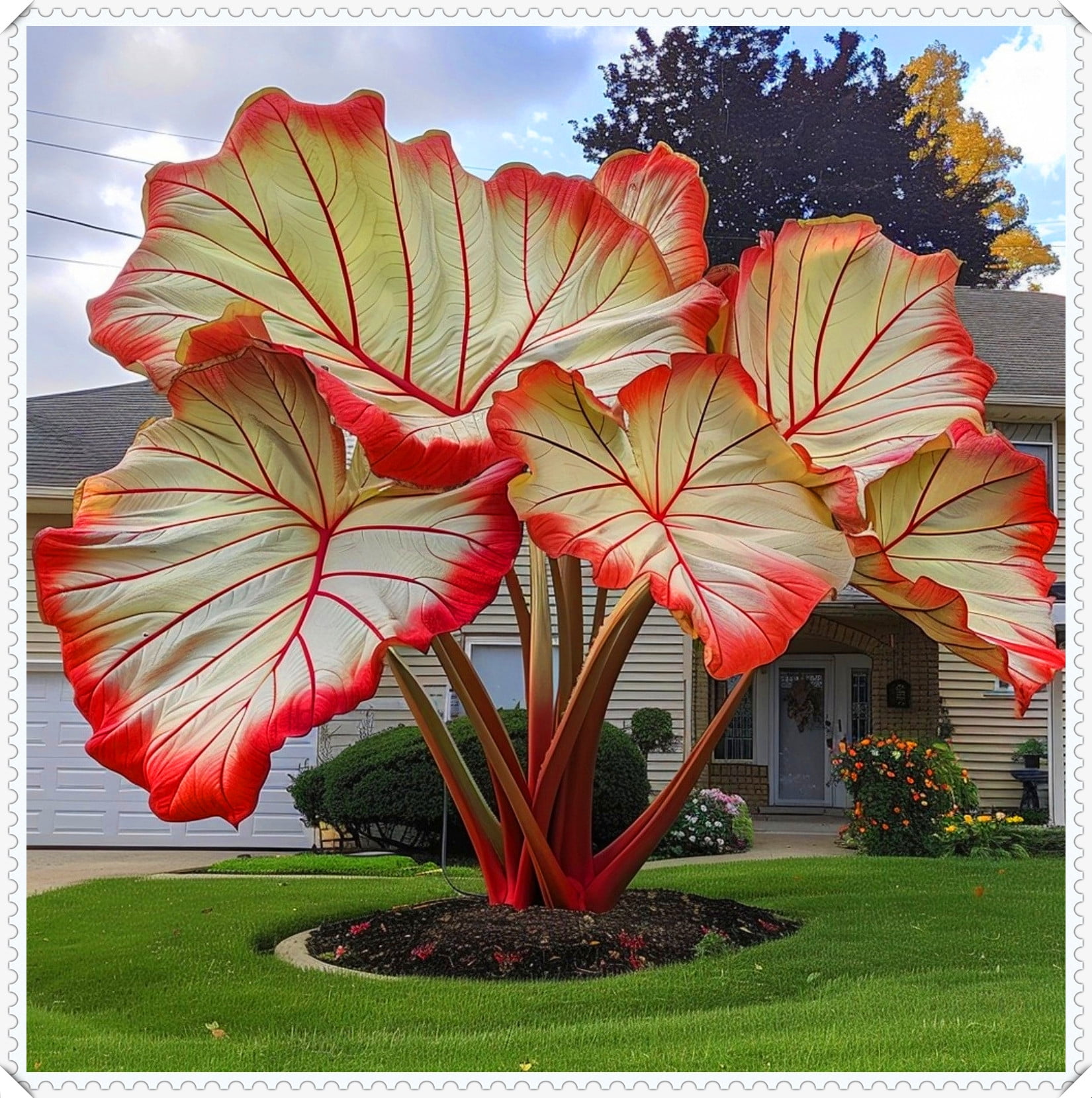 Elephant ear tropical large leaf appreciation, decorate home landscape ...