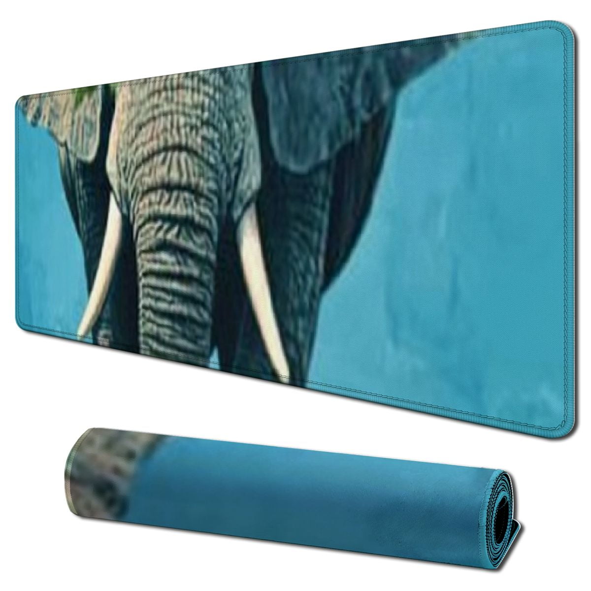 Elephant in Smoke Large Gaming Mouse Pad Keyboard Mouse Mat Desk ...
