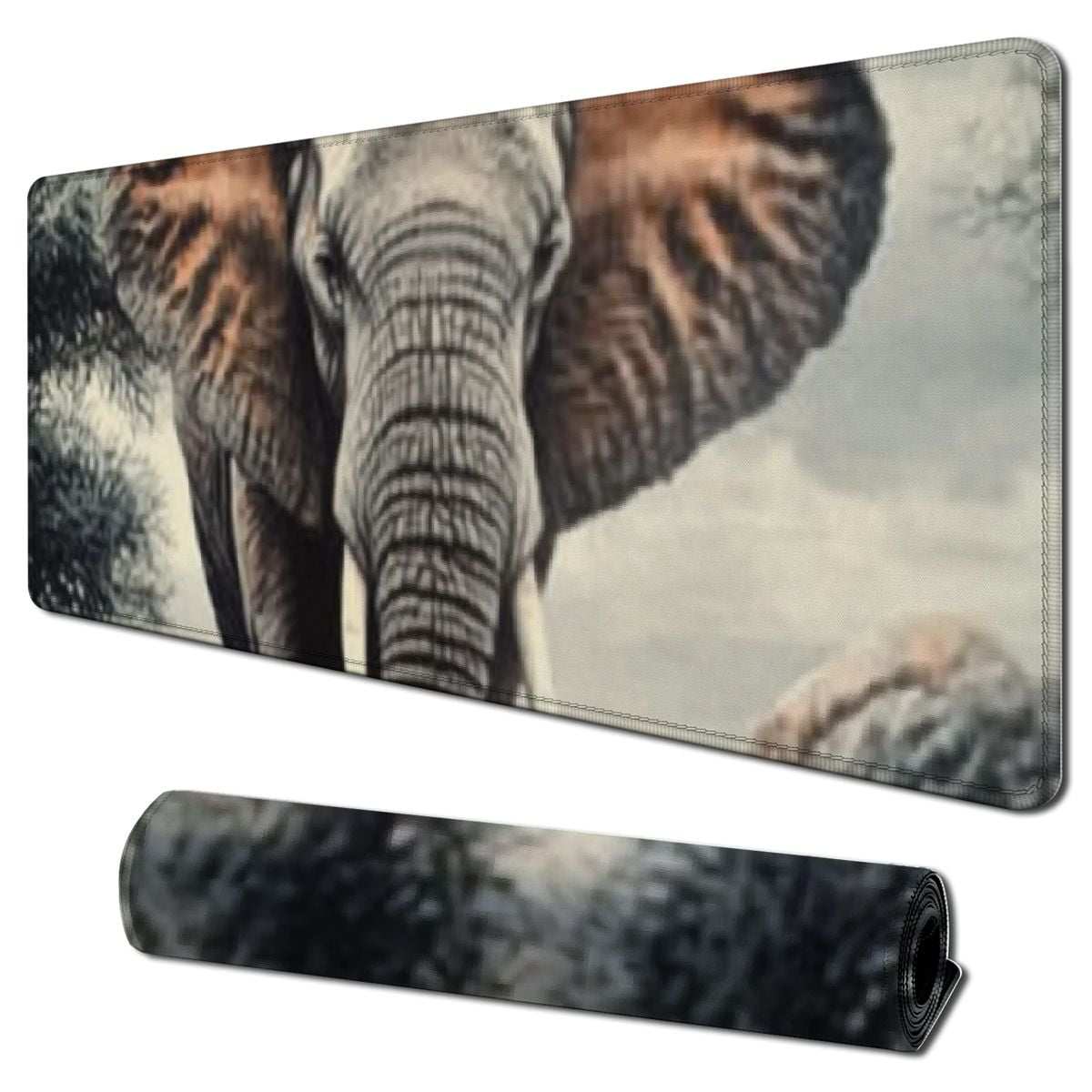 Elephant in Tribal Style Large Gaming Mouse Pad Keyboard Mouse Mat Desk ...