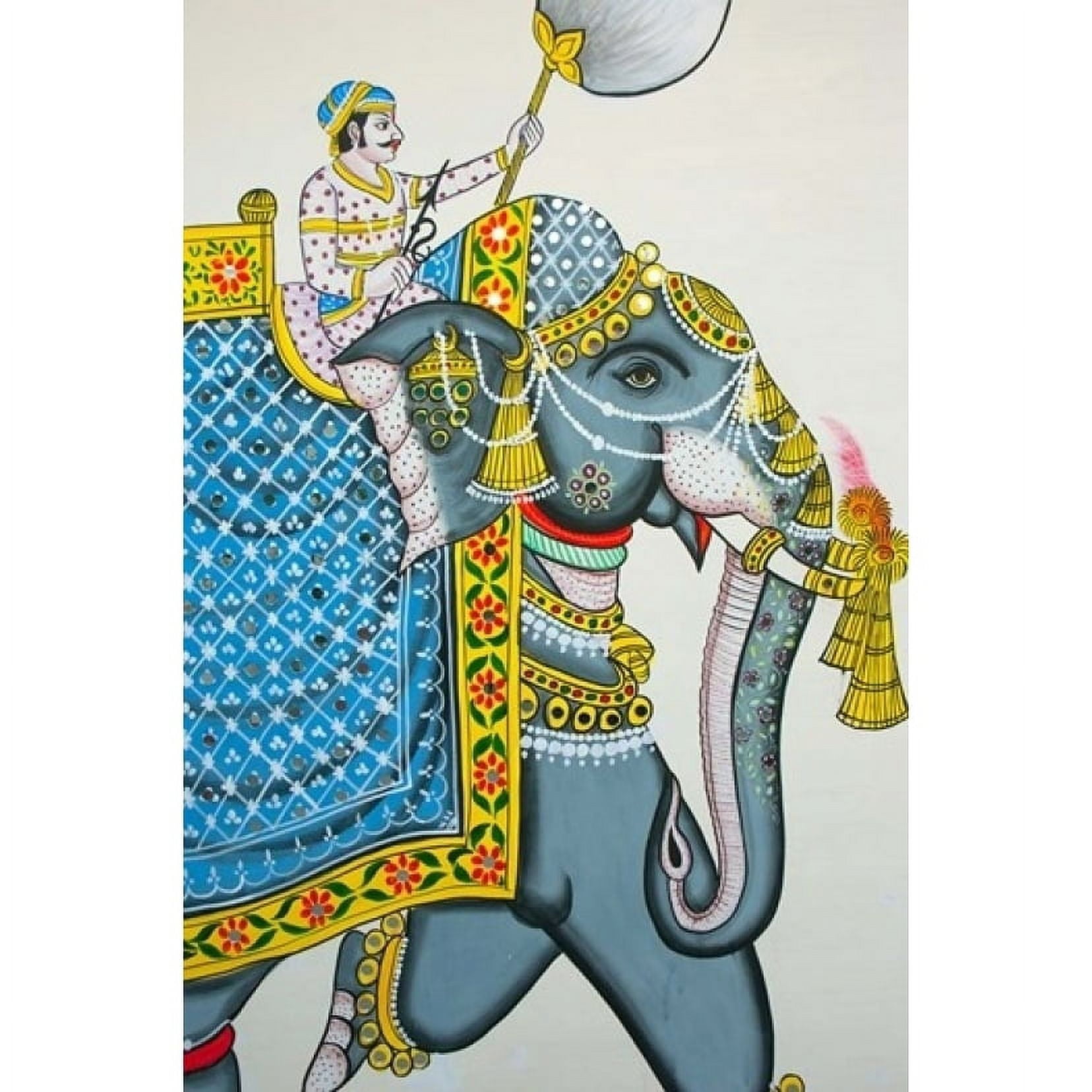 Elephant mural Mahendra Prakash hotel Udaipur Rajasthan India. Print by ...