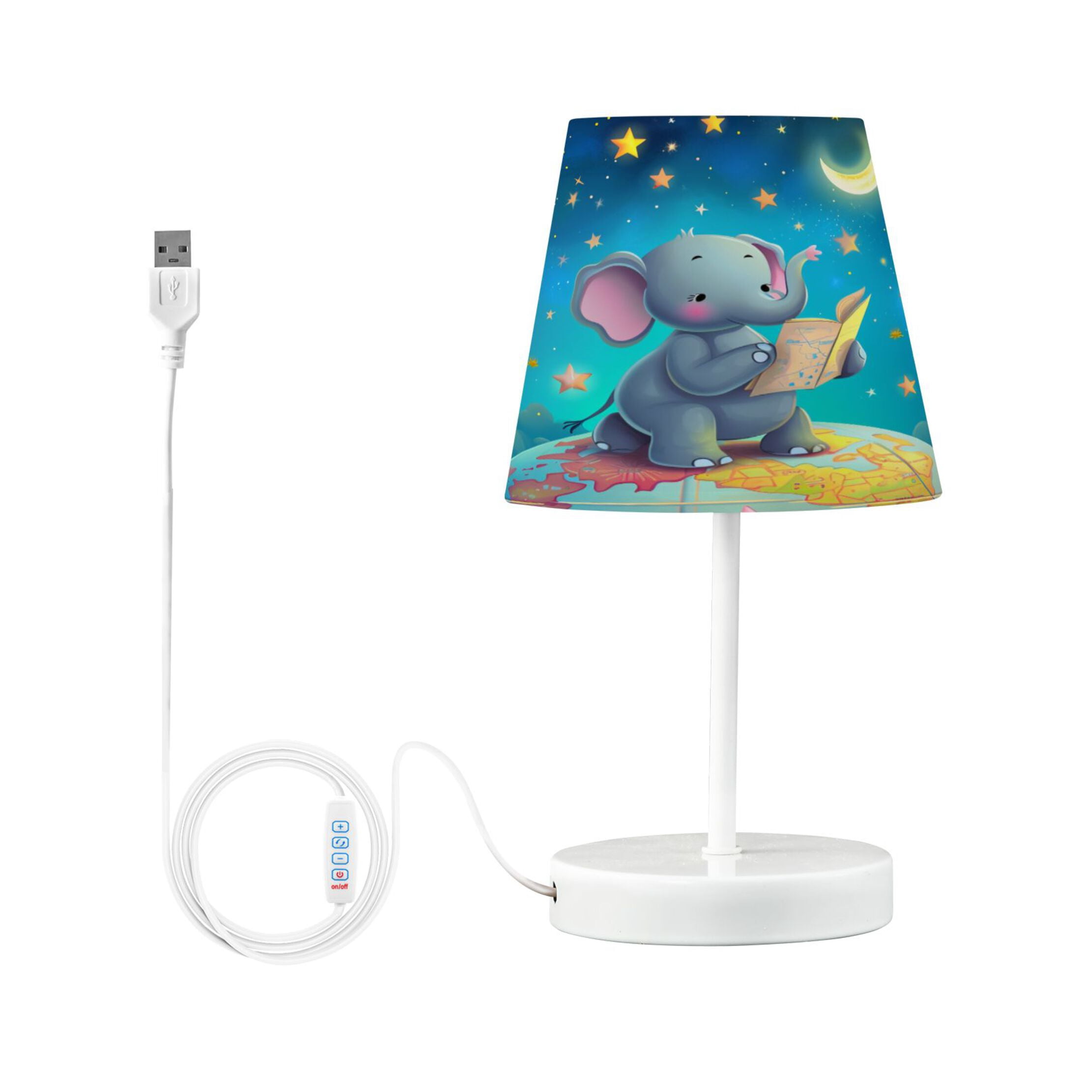 Elephant on Earth Desk Lamp LED Table Nightstand Lamps with 3 Color ...