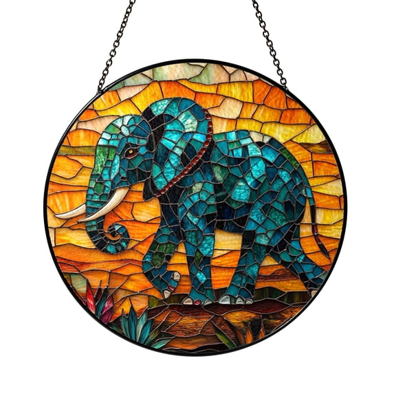 Elephant silhouette suncatcher, intricate decorative panel perfect for ...