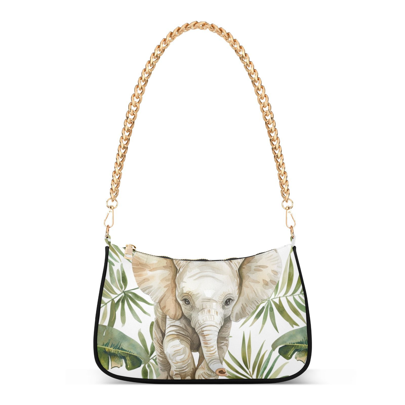 Elephant with LeavesWomen Small Shoulder Bag Crossbody Tote Hobo Bags ...