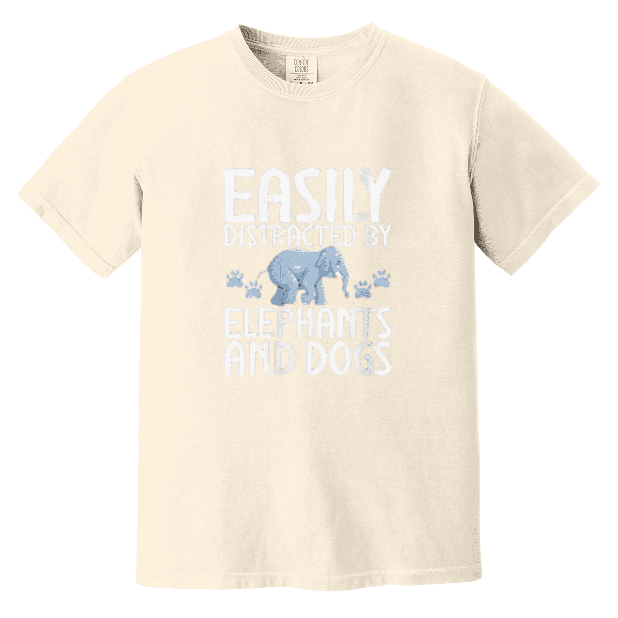 Elephants And Dogs Distraction Pet Lover Scene Mood Comfort Color T ...